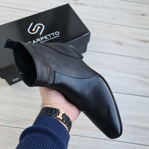 Scarpetto | Shoes | Raphael Black Mens Chelsea Genuine Leather Boots ...